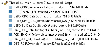 32F417, ST HAL USB FS: USBD_CDC_ReceivePacket() random data loss - Page 1
